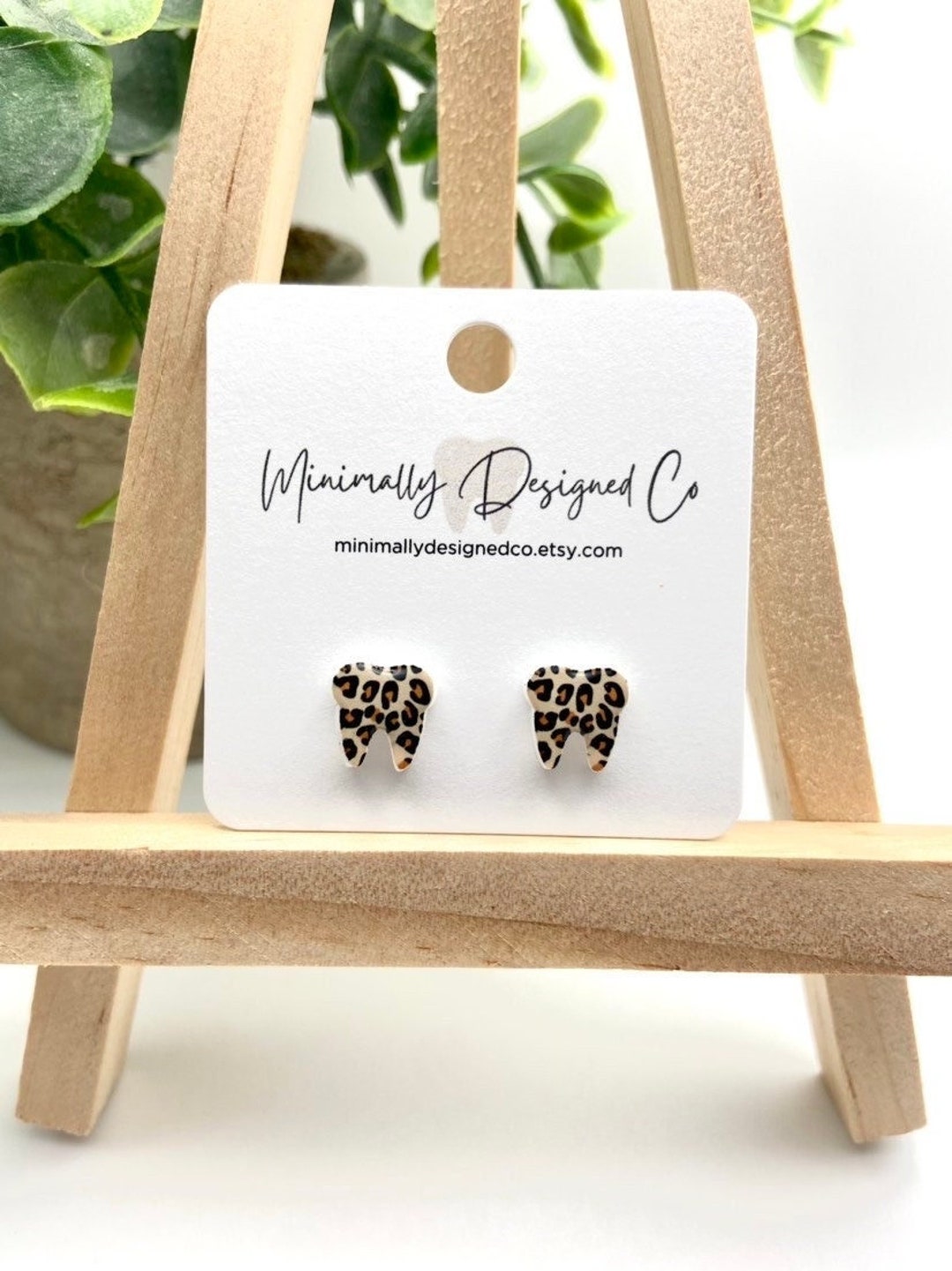 LEOPARD Tooth Earrings Single Set Dental Hygienist - Etsy