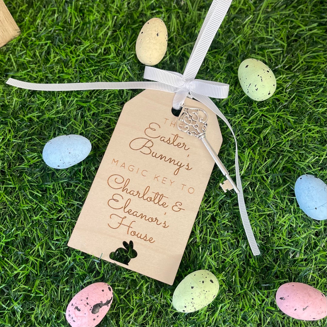 Personalised Easter Bunny Magic Key Wooden Label Magic Key for the ...