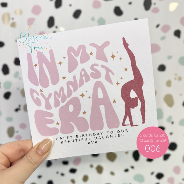 Gymnastics Girls Birthday Card - Etsy