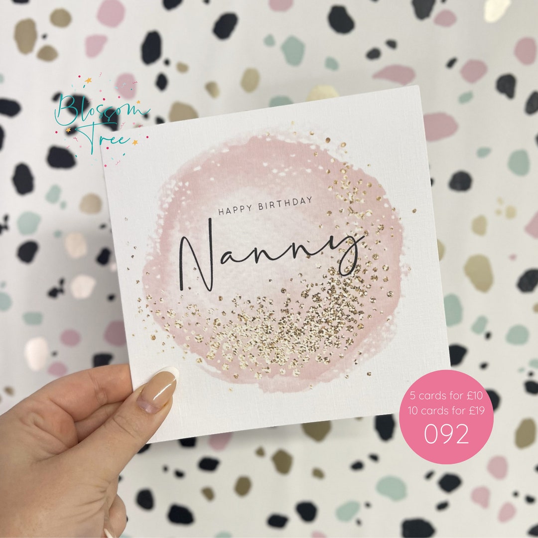Happy Birthday Nanny Card | Nanny Birthday Card | Card for Nannie ...