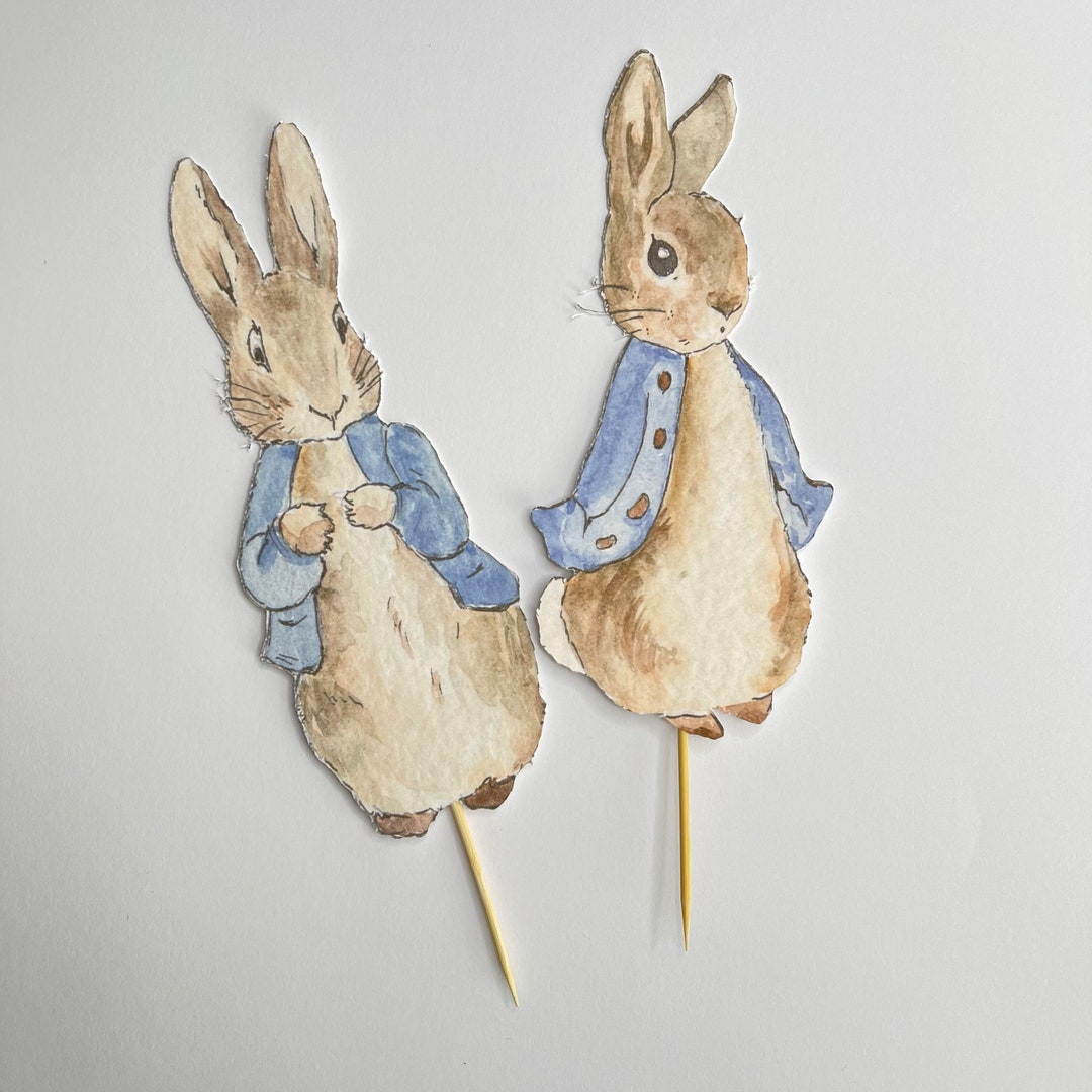 2 Large Peter Rabbit Cake Toppers Cake Topper Baby Shower - Etsy