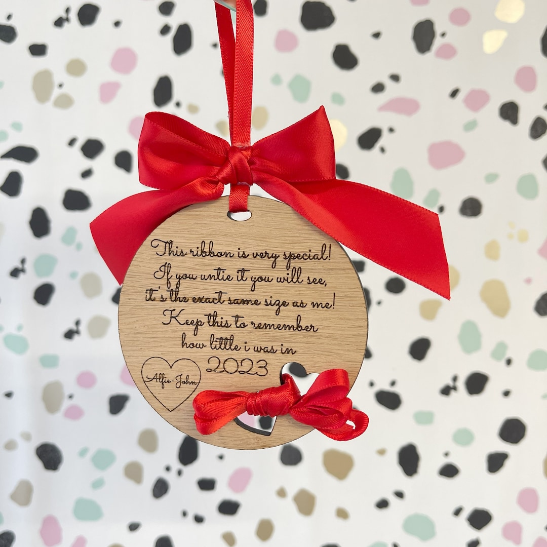 Personalised Measurement Christmas Bauble | Children Keepsake Gift ...