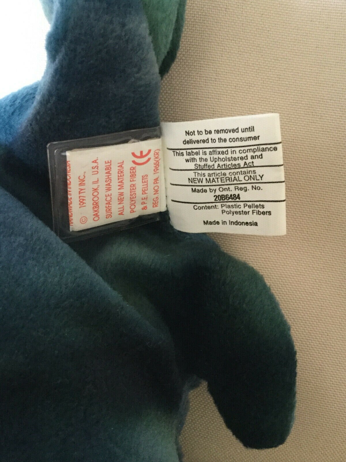 TY Rainbow Ultra Rare Indonesian Initial Issue Mfg. Oddity Dual Tush ...