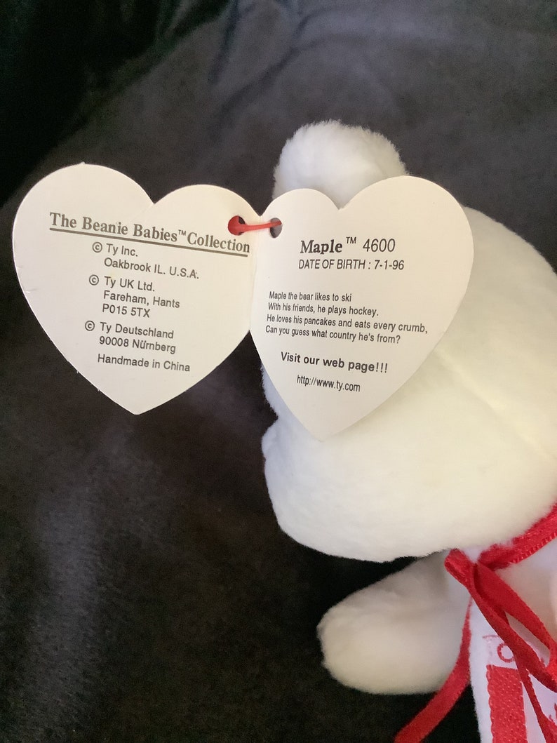 Ty Maple Ultra Rare Dual Tush Tags Mfg. Oddity / Unique Features Pvc ...