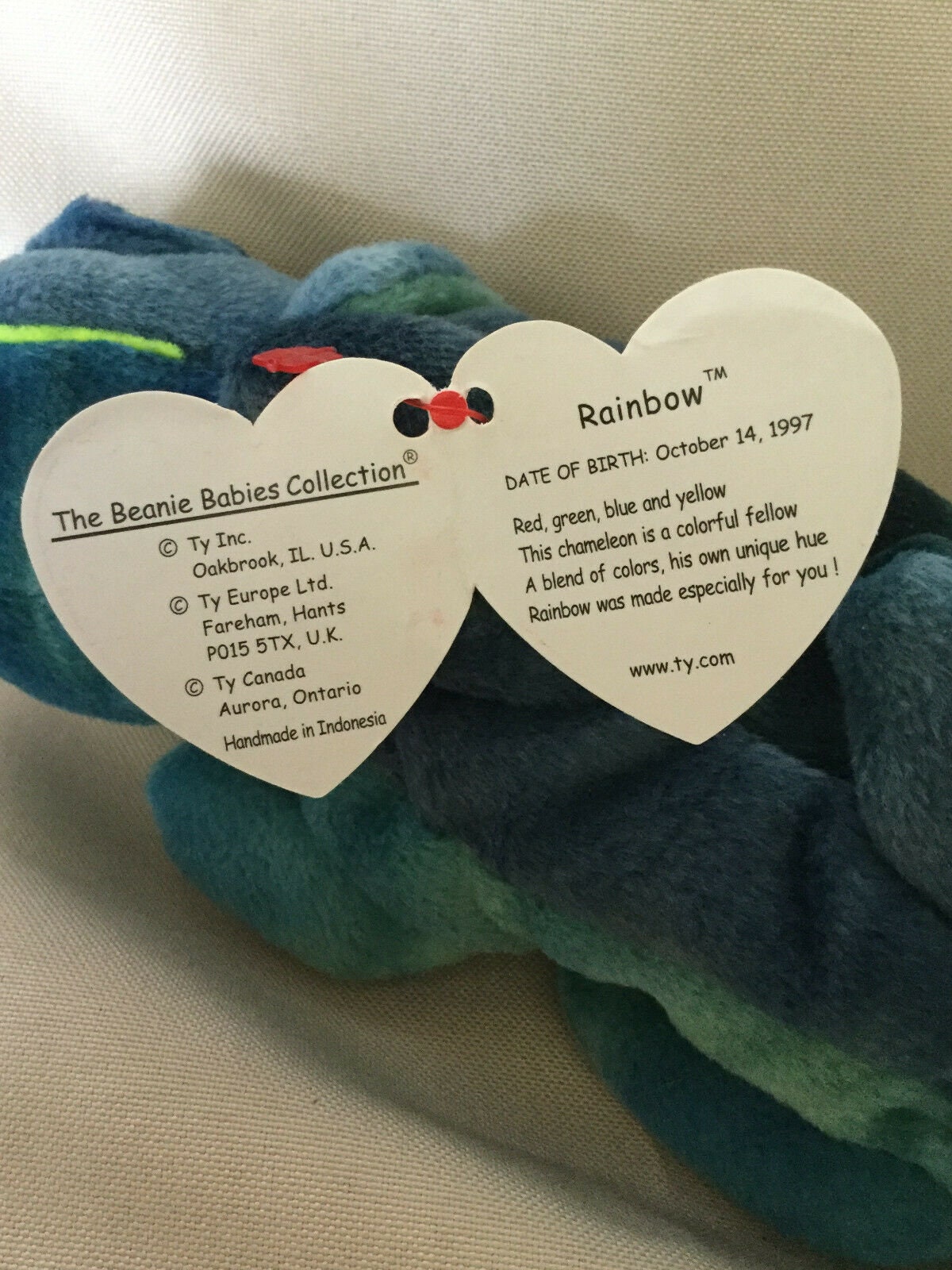 TY Rainbow Ultra Rare Indonesian Initial Issue Mfg. Oddity Dual Tush ...