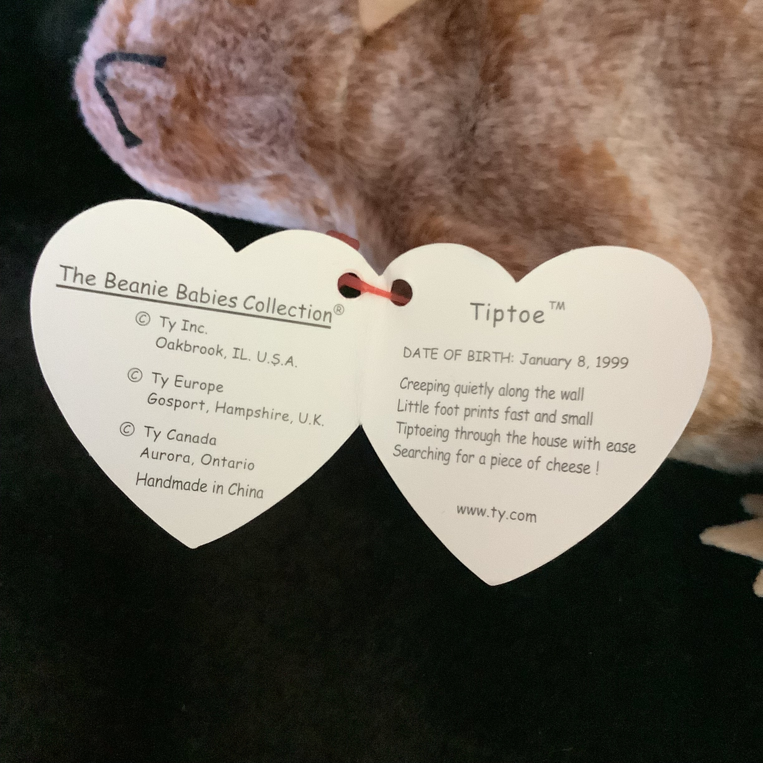 Ty Tiptoe Ultra Rare Iconic Original Issue Dual Tush Tags New Pe 1st Ed ...