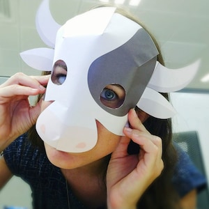 Cow Mask Printable Cow Costume Farm Animal Mask - Etsy