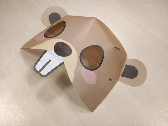 Beaver Mask Printable Beaver Costume Animal Mask - Etsy Australia