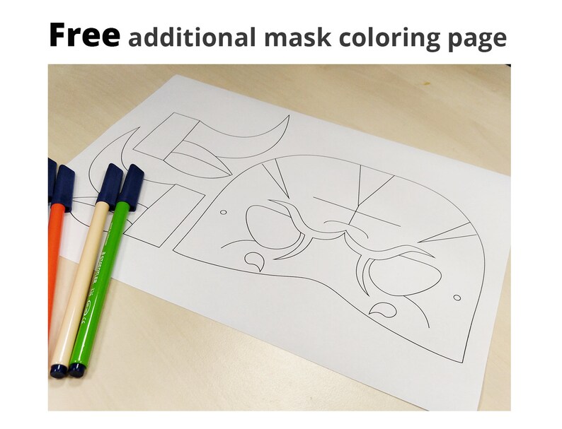 Bull Mask Printable Redbull Costume Farm Animal Mask Red Halloween - Etsy