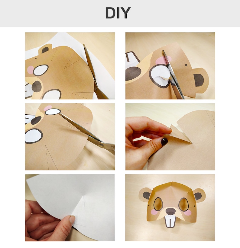 Beaver Mask Printable: DIY Costume, Adult & Child (digital Download ...
