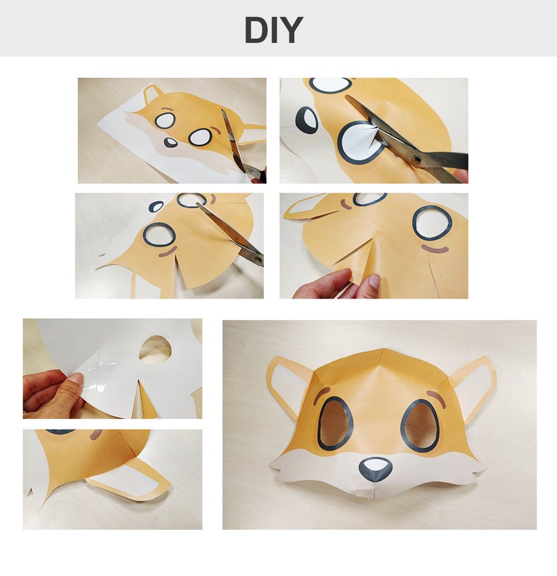 Fox Mask Printable Fox Costume Wild Animal Mask - Etsy