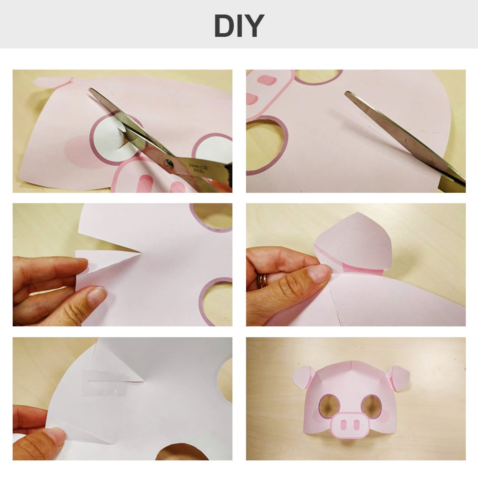 Pig Mask Printable Pig Costume Farm Animal Mask - Etsy
