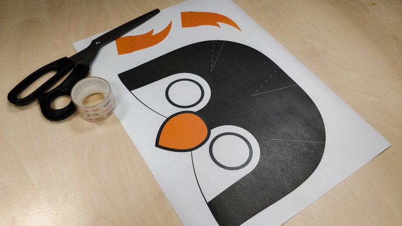 Penguin Mask Printable: DIY Costume Mask (digital Download) - Etsy Israel