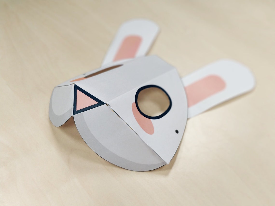 Printable Rabbit Mask: DIY Costume, Adult & Child Sizes (digital ...