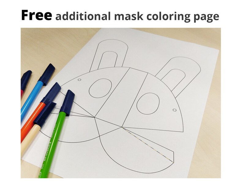 Printable Rabbit Mask: DIY Costume, Adult & Child Sizes (digital ...