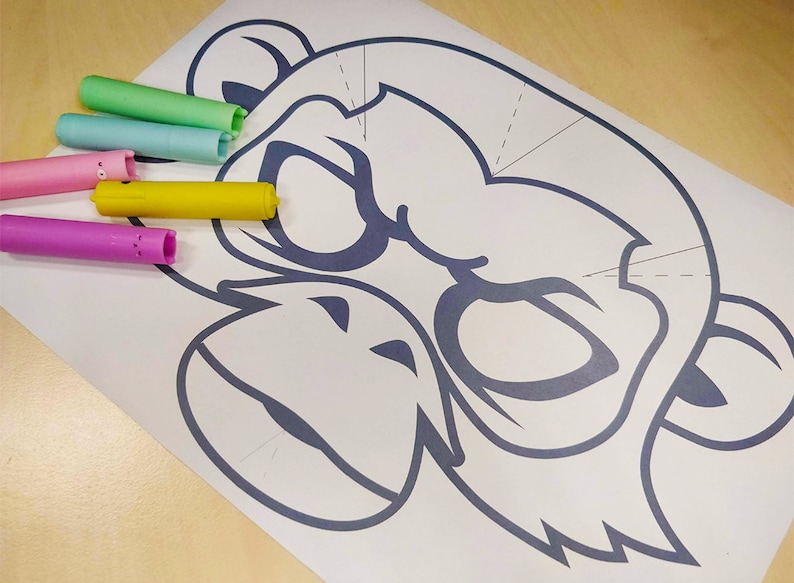 Monkey Mask Printable Ape Costume Safari Animal Mask - Etsy