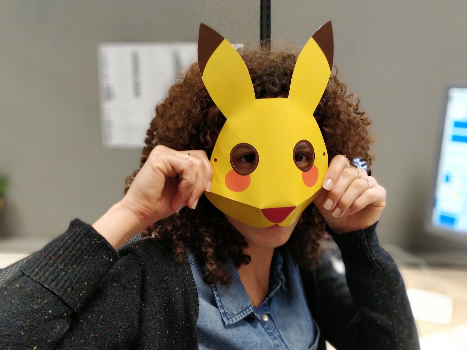 Pikachu Mask Printable Pikachu Costume Animal Mask Halloween - Etsy