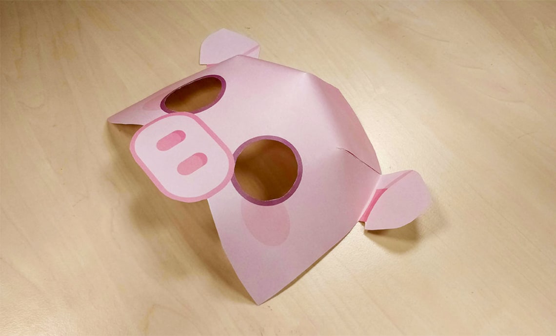 Pig Mask Printable Pig Costume Farm Animal Mask - Etsy Israel