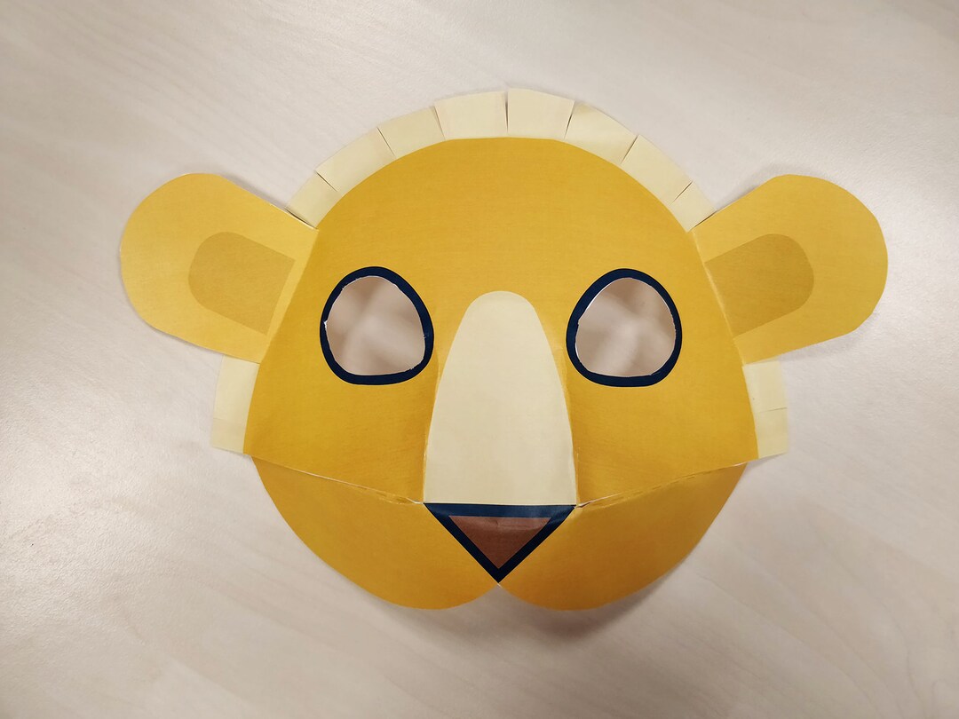 Lion Mask Printable Safari Animal Costume Mask Halloween - Etsy Canada