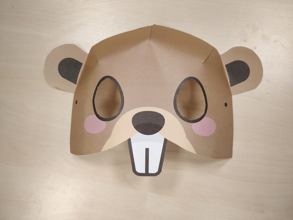 Beaver Mask Printable: DIY Costume, Adult & Child (digital Download ...