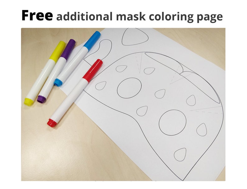 Printable Strawberry Mask: Kids & Adult Costume (digital Download) - Etsy