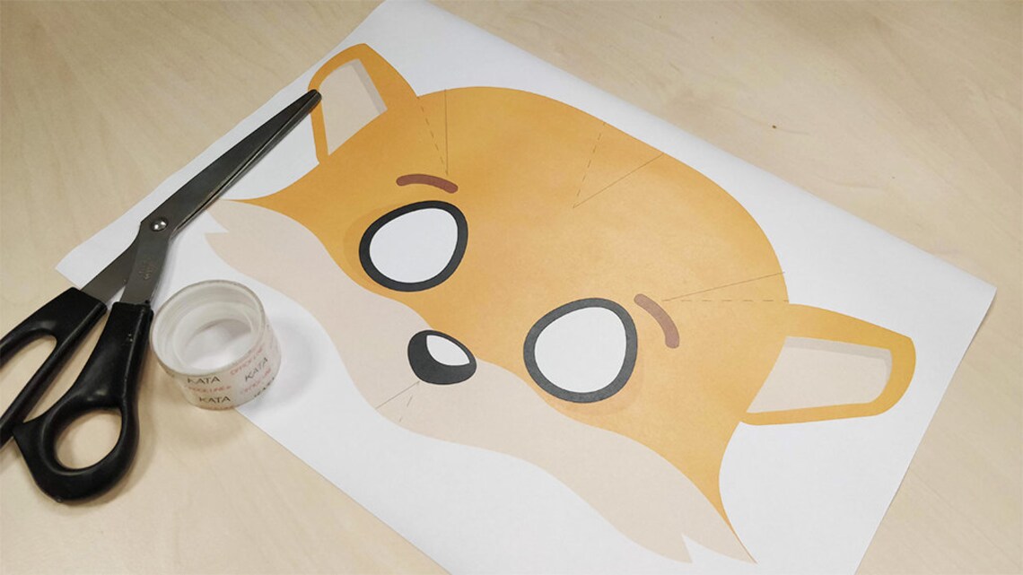 Fox Mask Printable Fox Costume Wild Animal Mask - Etsy