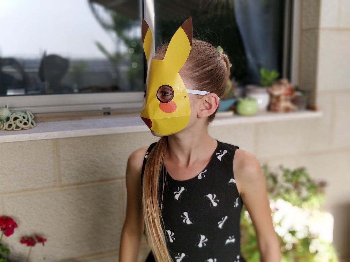 Pikachu Mask Printable Pikachu Costume Animal Mask Halloween - Etsy Canada
