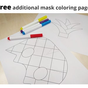 Pineapple Mask Printable Pineapple Costume Fruit Mask Yellow Halloween ...