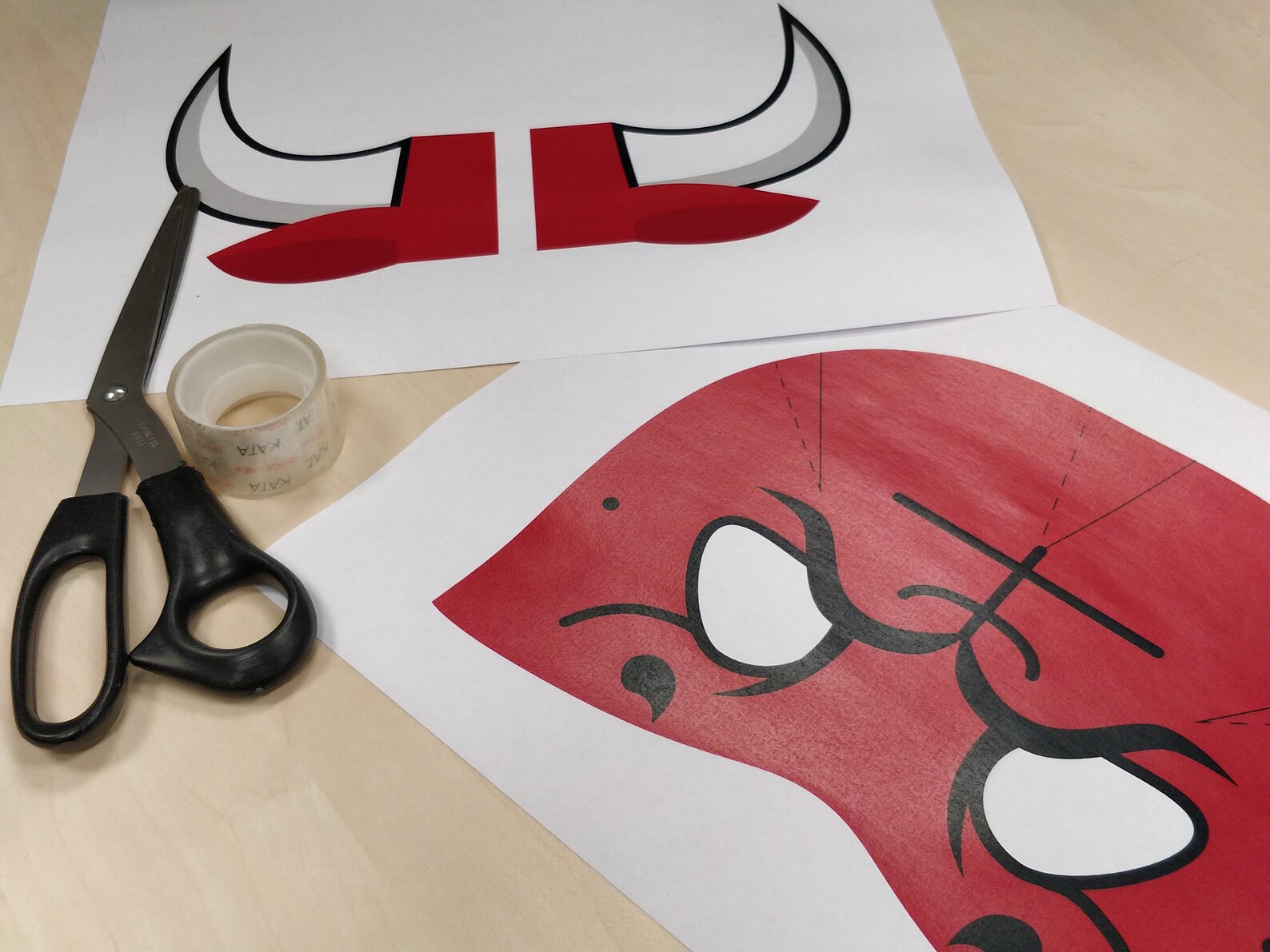 Bull Mask Printable Redbull Costume Farm Animal Mask Red Halloween - Etsy