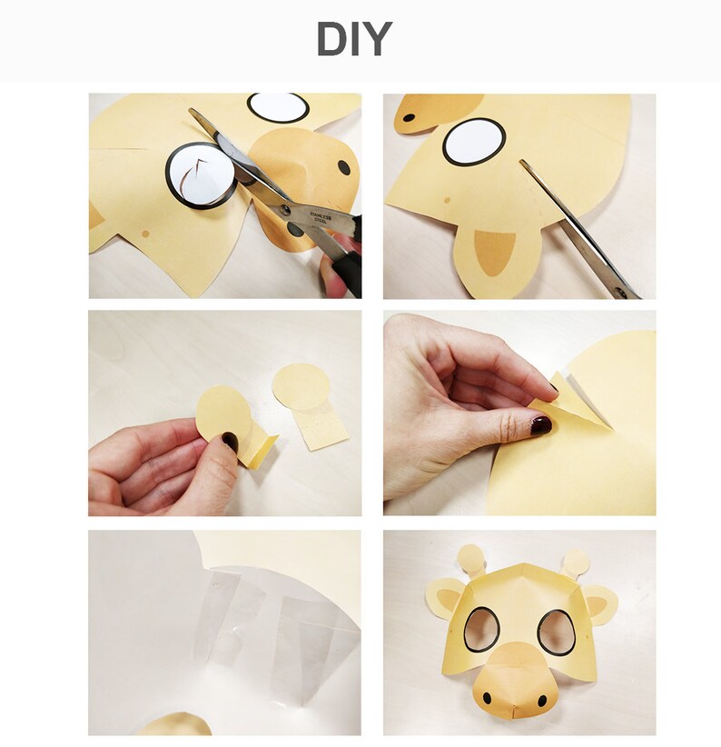 Giraffe Mask Printable Costume Safari Animal Mask Halloween - Etsy