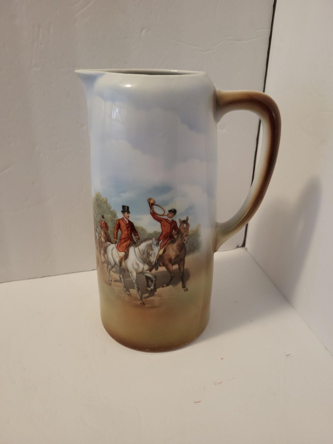English Horse Hunt Scene Crown China of Germany Pitcher - Etsy