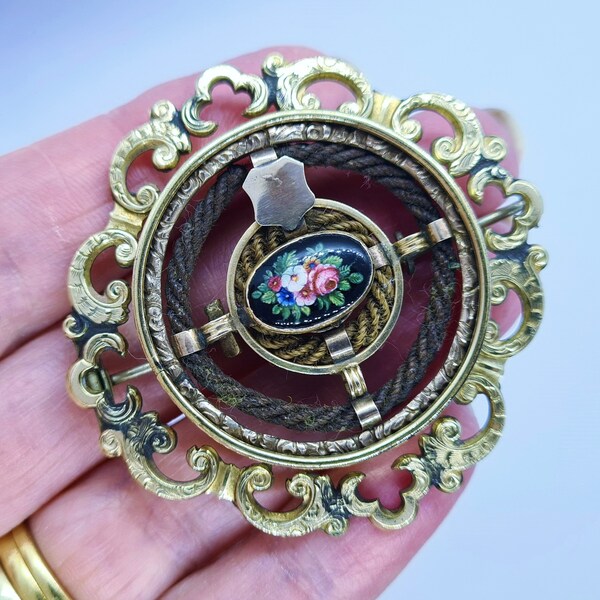 Antique Victorian Hair Brooch - Etsy