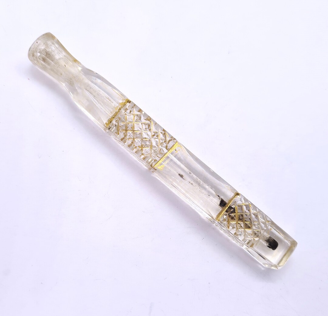 Antique Victorian Cut Glass Lachrymatory, Tear Catcher, Penny Perfume ...