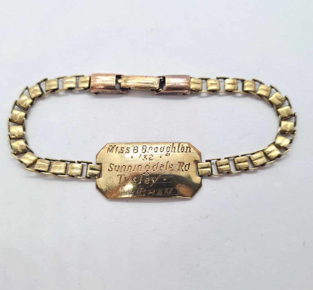 English WW2 Identity Bracelet, Girl's or Lady's ID Bracelet, Rolled ...