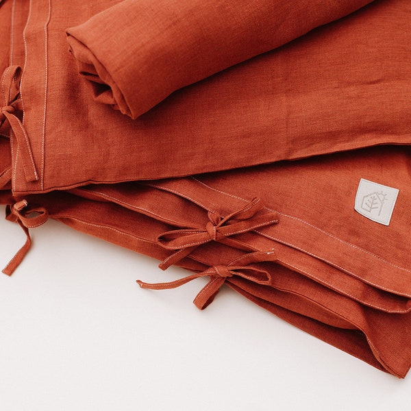 Rust Linen Duvet - Etsy