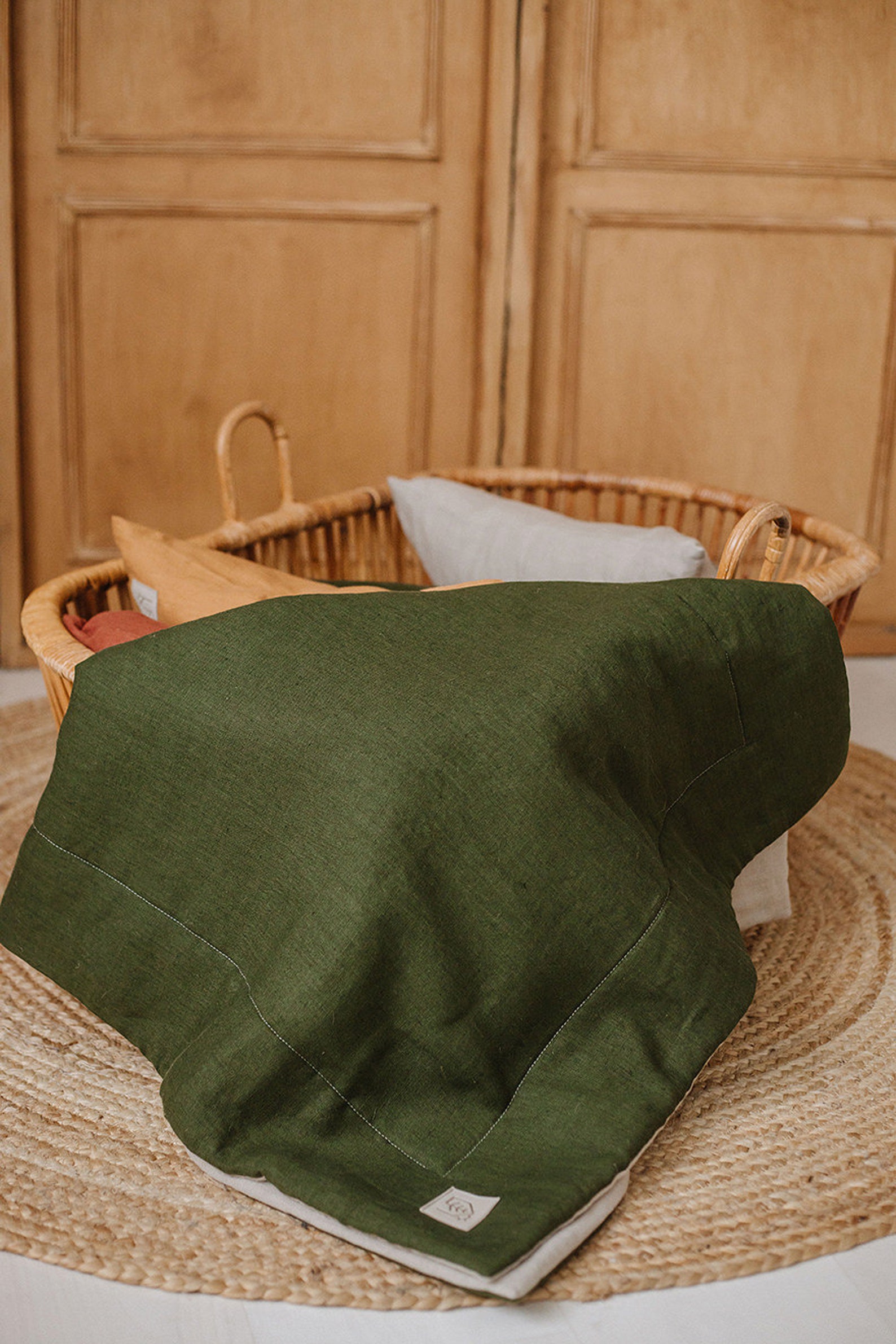 Washed Linen Baby Blanket, Linen Baby Blanket, Farmhouse Quilted Baby ...