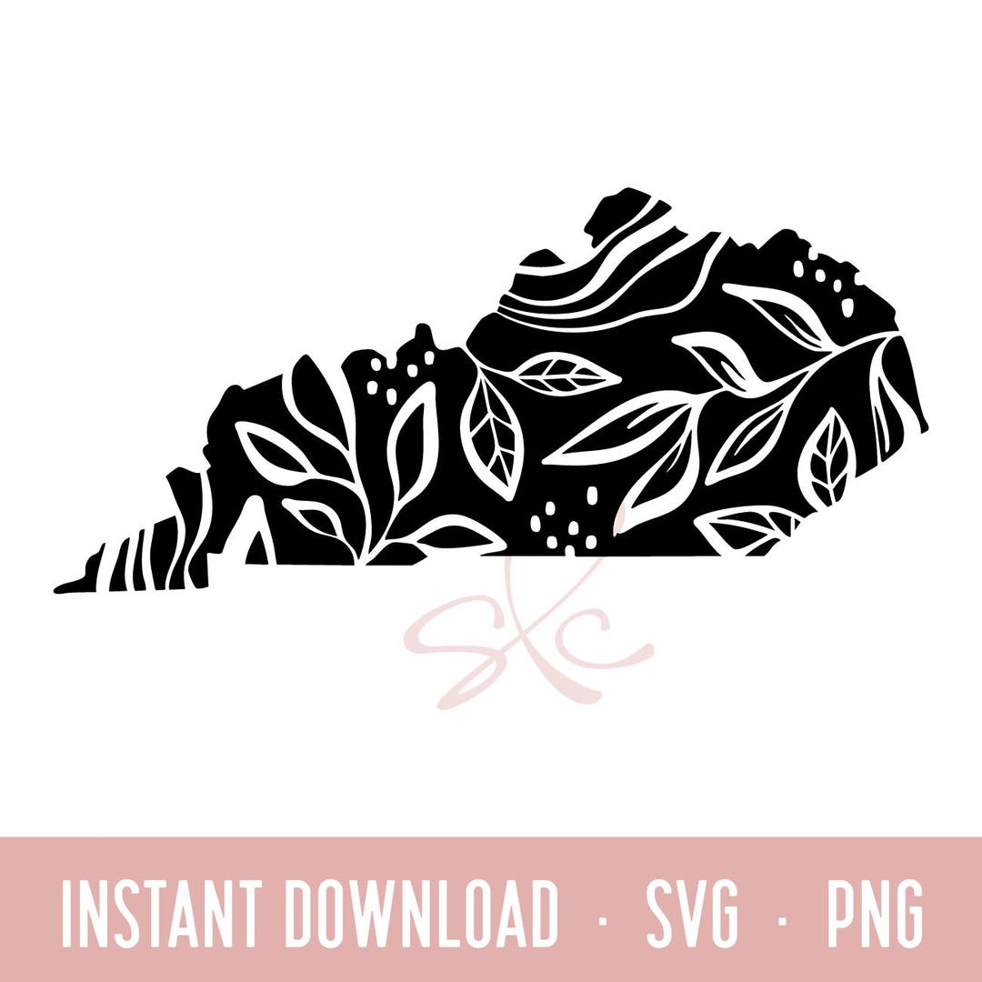Kentucky State SVG, PNG, Cut File, Floral, Foliage, Midwest, Modern ...