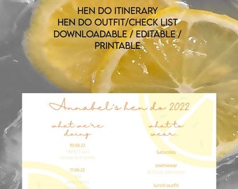 Hen Do Packing List - Etsy