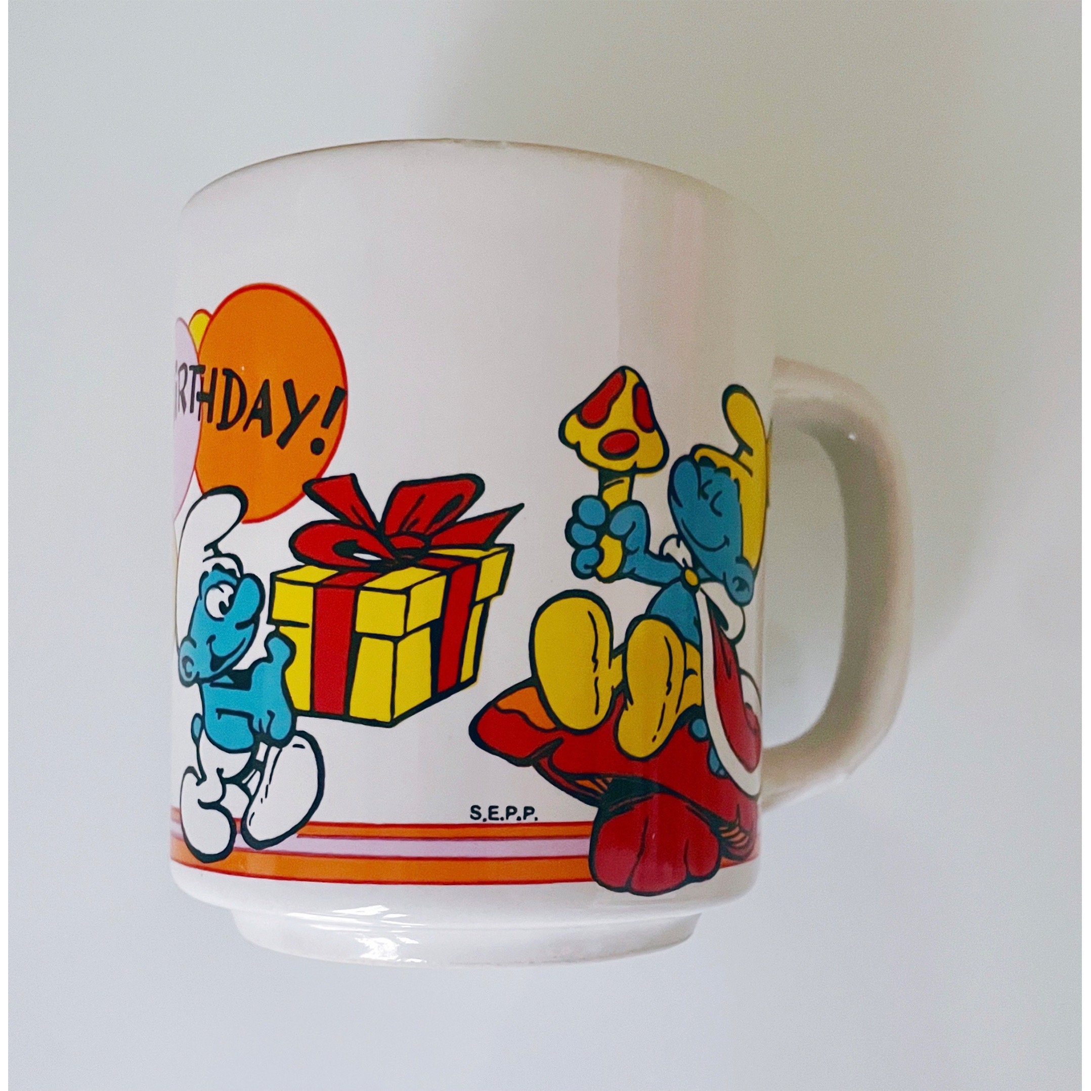 1980s Smurfs Mug: Happy Birthday Collectible Cup - Etsy