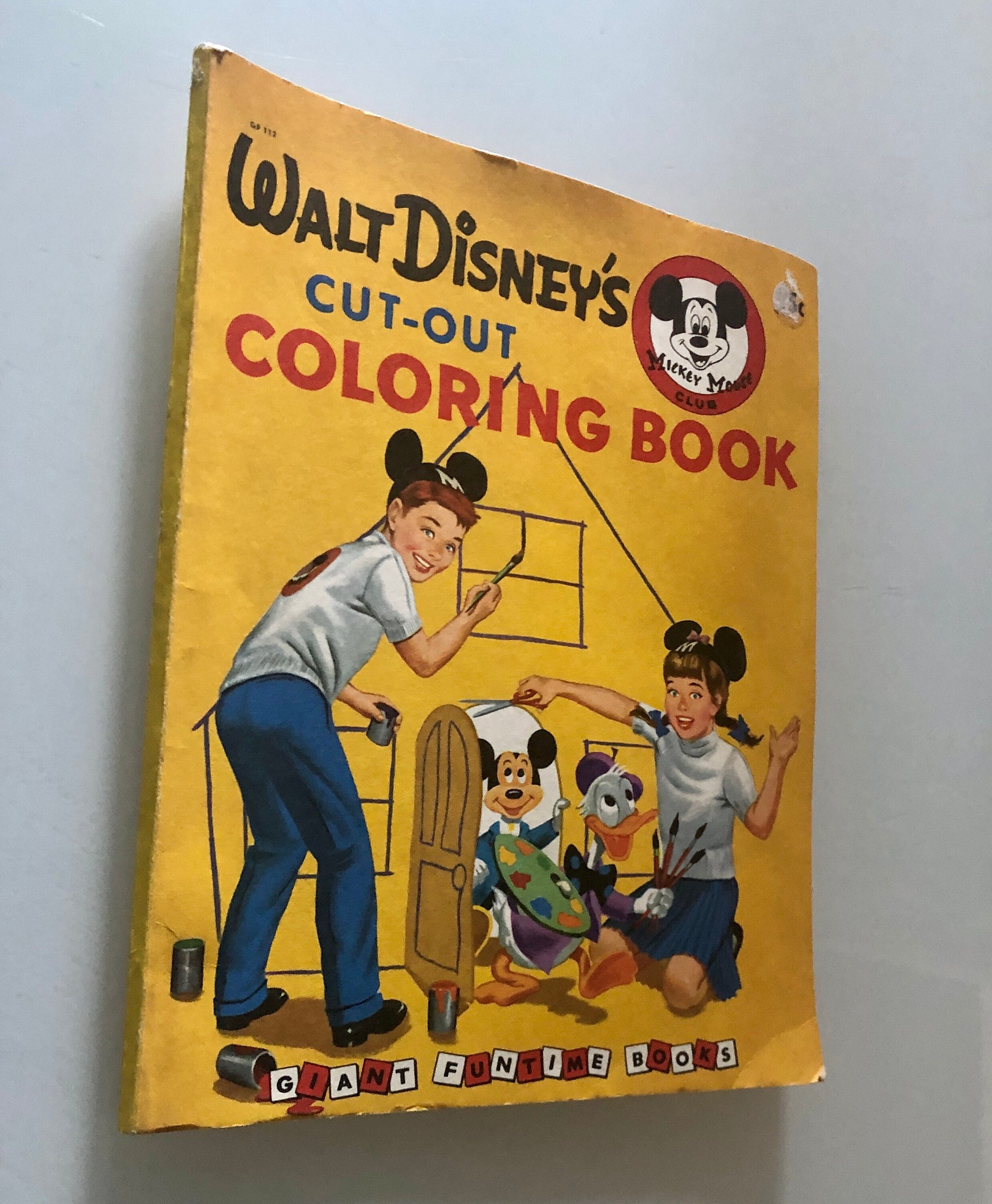 Two 1950s Disney Coloring Books, Mickey Mouse Club Cut-out Coloring ...