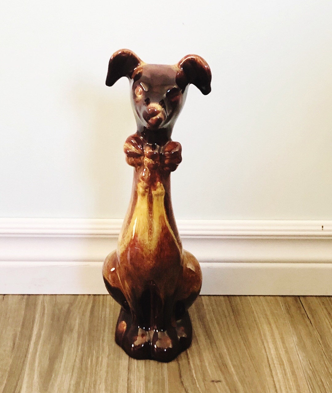 Drip Glaze DOG, Figurine, Weiner Dog, Dog Statue, Ceramic Dog, Dog ...