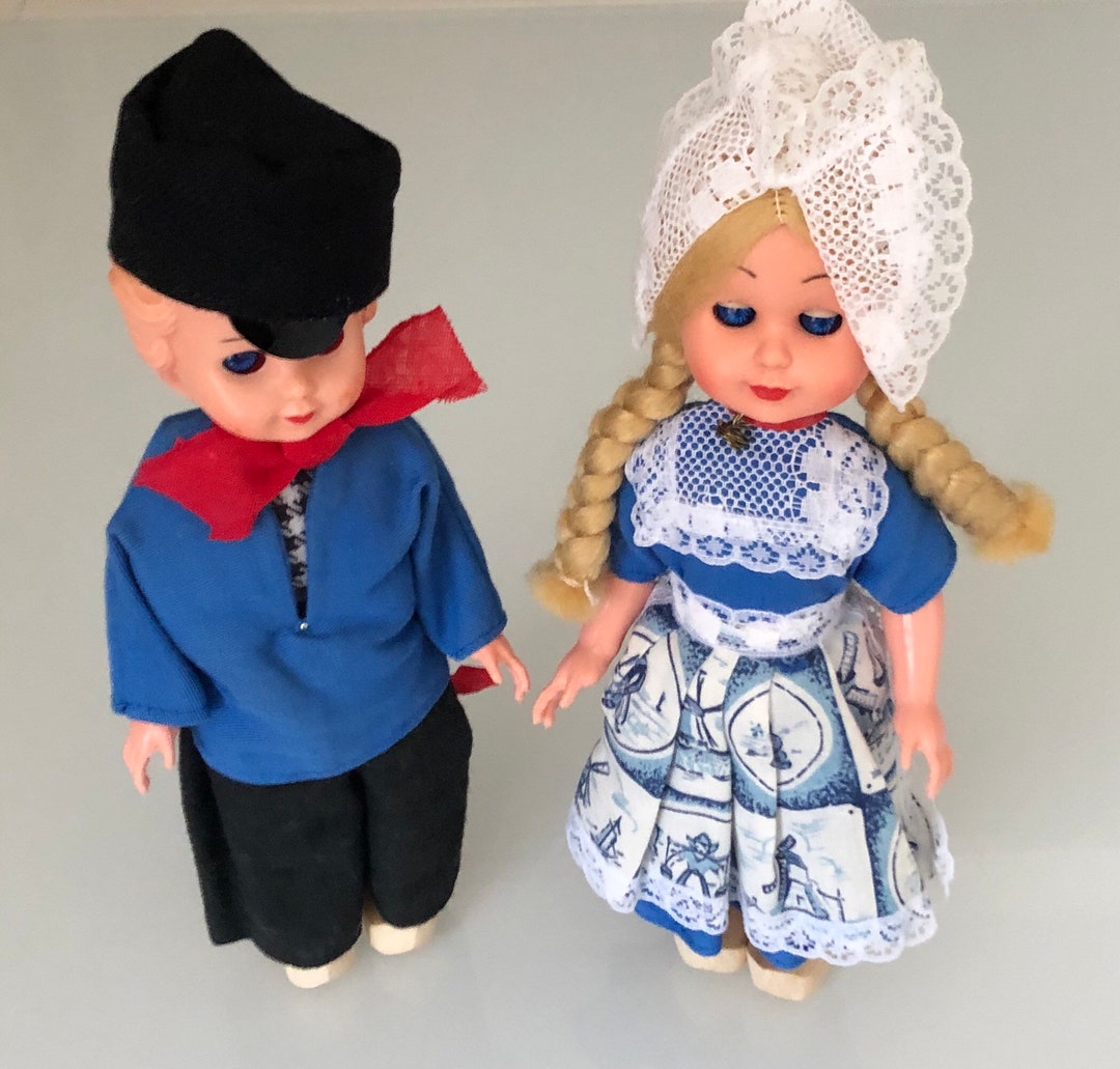 Dutch Folk Dolls Holland Souvenir Dolls Wooden Shoes Sleepy - Etsy