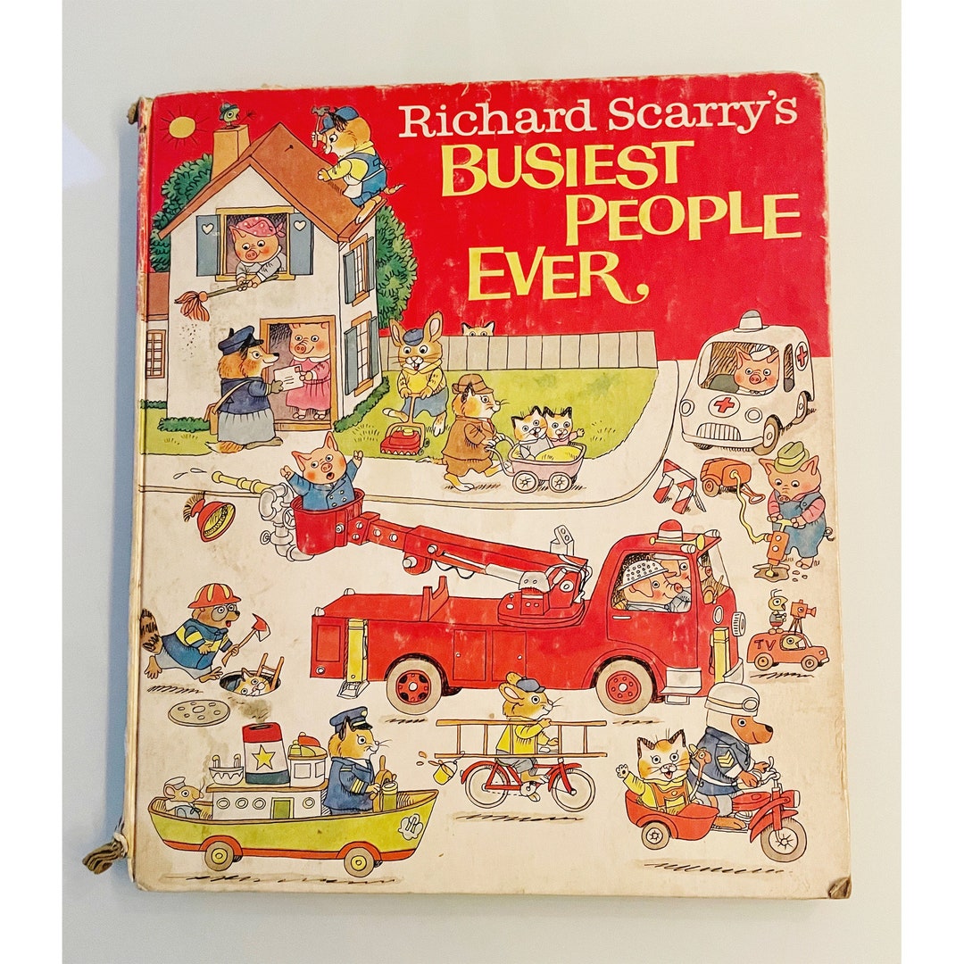 1976 Richard Scarrys Busiest People Ever, Large Hardcover Children's ...