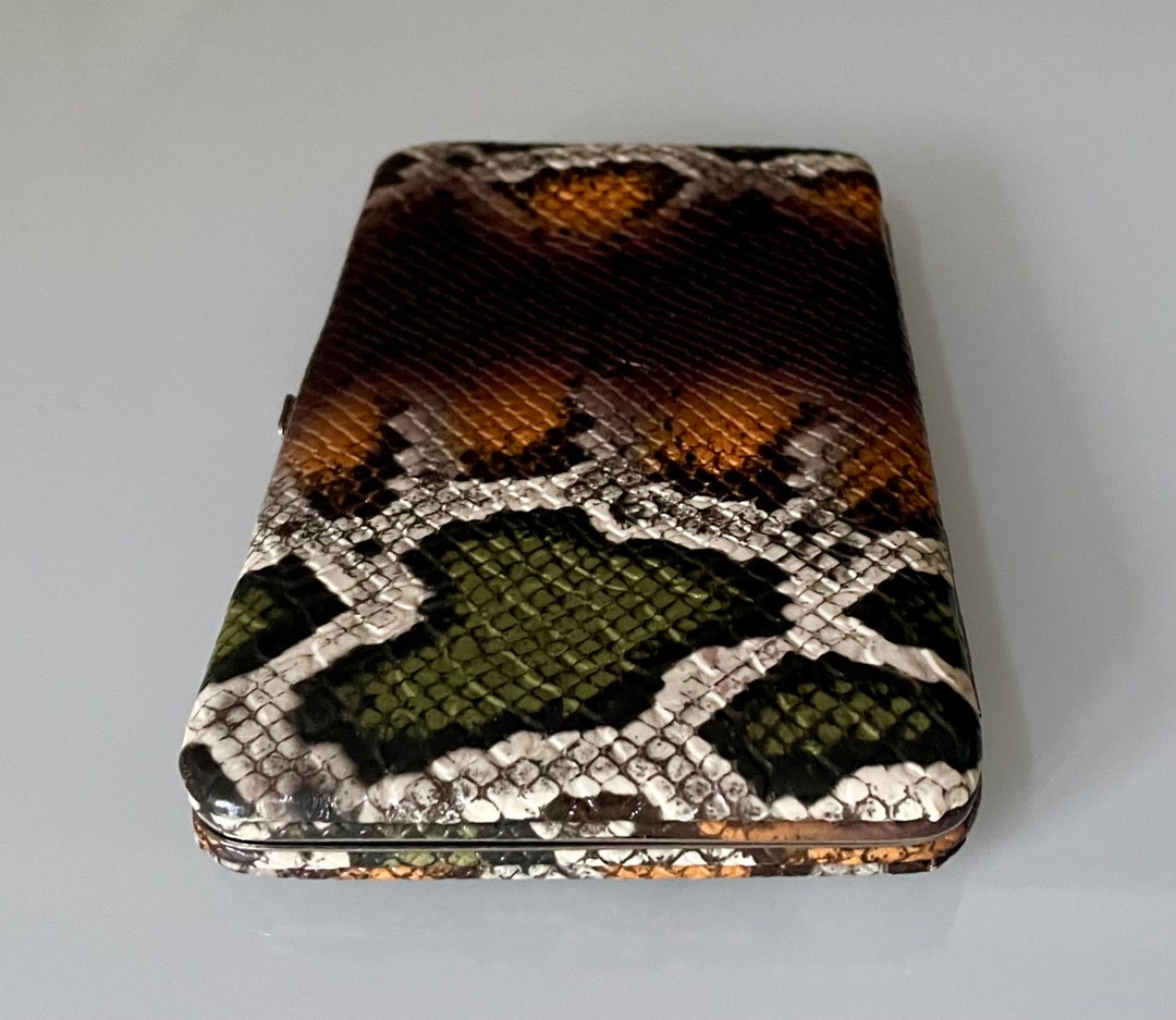 Faux Snakeskin Wallet, Vinyl Clasp Wallet, Animal Print, Snakeskin ...