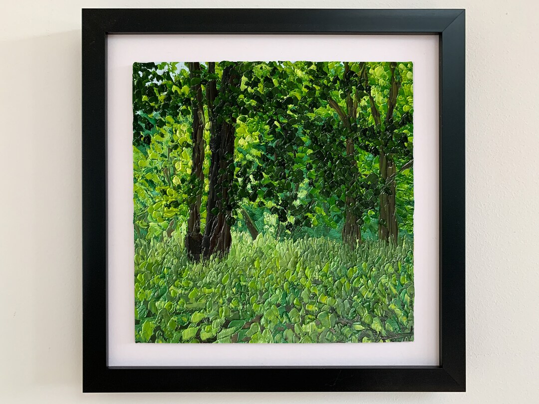 FRAMED FOREST PAINTING Original Palette Knife Painting, Framed ...