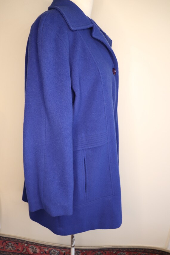 Royal Blue Wool Coat / Herman Kay Vintage Winter Coat… - Gem