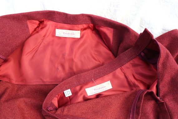 Women's 1970's Young Pendelton Suit in Burgundy / Si… - Gem