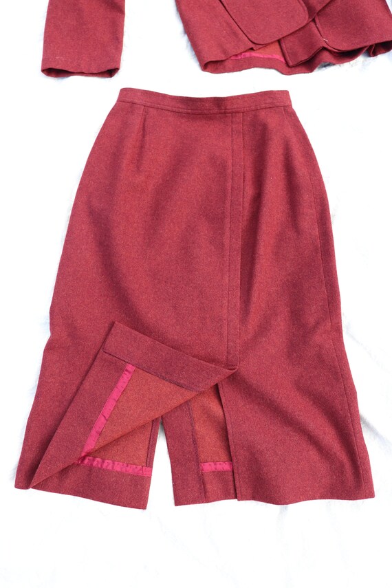 Women's 1970's Young Pendelton Suit in Burgundy / Si… - Gem