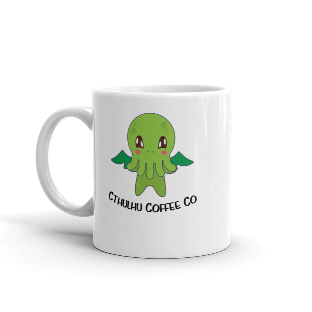 Cute Cthulhu Emoji Coffee Co Mug / Cthulhu Mythos Emoticon / Miskatonic ...