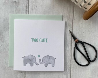 Two Cute Twins Card Newborn Twins Card Baby Twins Twin Baby Card Two ...